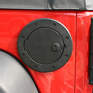 Rugged Ridge 11425.06 Gas Cap Door, Locking, Black Aluminum; 07-18 Jeep Wrangler JK