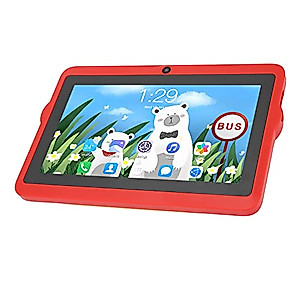 Kids Tablet, Android10 100‑240V Dual Camera 5G WiFi Dual Band Toddler Tablet with Home Stand (US Plug)