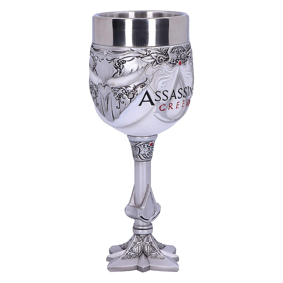 Nemesis Now Officially Licensed Assassins Creed White Game Goblet, Resin w. Stainless Steel