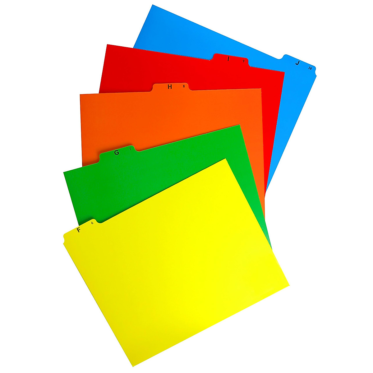 Iconikal Alphabetical File Guide Set, 5 Tabs Across, Manila, Letter Size