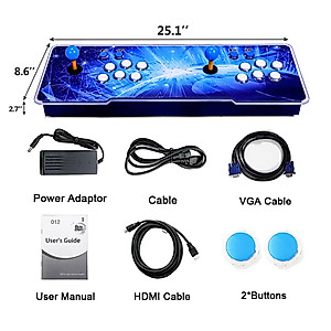 IDYNIREL 3D Pandora Box 60S Arcade Games Console for TV&PC&Projector, 26800 Games Installed Plug and Play Games Machine, 1280x720 Full HD, Search/Save/Hide/Pause Games, Favorite List, 1-4 Players……