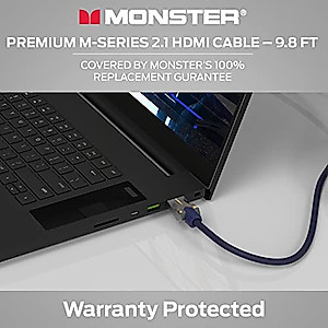 Monster M-Series 3000 Certified Premium 8K High Speed HDMI Cable - 2.1, 4K 120Hz HDMI Cable, 48 Gbps - HDMI Cables for Apple TV, Roku, Smart TV, Laptop, Montior - 9.8 ft