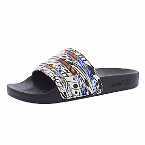 adidas Adilette Womens Shoes Size 5, Color: Core Black/Blue/White