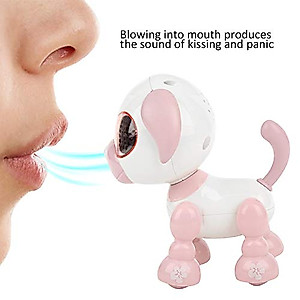 Robot Dog, Durable Safe Plastic Material Electronic Dog Toy, for Baby Kids(Smart Puppy Pink, Transparency)