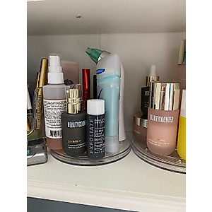 Lazy Susan Organizer for Kitchen, White Acrylic for Spice Rack, Turntable for Cabinet, Table Cake Kitchen Pantry Decoration, 6 inch, 2 Pack