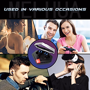 Wireless Game Earphones, Bluetooth 5.1 Headphones with Noise Cancelling Earbuds Mic Fingerprint Touch Control 35ms Low Latency IPX5 Waterproof Headsets for Gaming 30H Playtime by MEI Hua