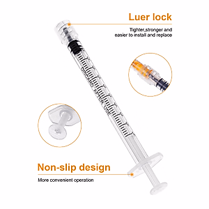 1ml with 25 Gauge 1 Inch, Lab Supplies for Industrial Scientific Labs, Liquid Measuring, Pack of 20