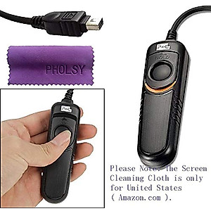Pixel Wired Shutter Release Remote Control Cable UC1 for Olympus E-M1 E-M5 E-M10 EPL8 EPL7 EPL6 EPL5 EPL3 EPL2 EP5 EP3 E400 E410 E420 E450 E510 E520 E550 E600 Replaces Olympus RM-UC1