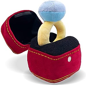 Valentine Gift Ring Box Plush Toy Love Ring Box Case Organizers Valentine’s Day Marriage Proposal Wedding Anniversary Creative Gift for Mens Women, Red