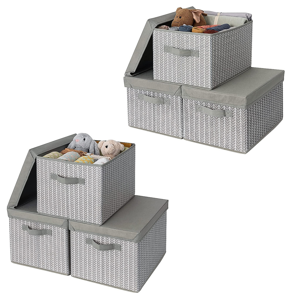 GRANNY SAYS Bundle of 3-Pack Closet Storage Bins & 3-Pack Rectangle Storage Bins with Lids