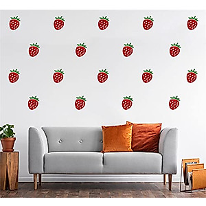 Red Strawberry DIY Wall Decor Stickers Kids Room Baby Nursery Decor Peel and Stick Baby Girl Room Decoration BK011 (Red)