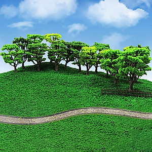 Evemodel S0601 16pcs Model Road Trees Train Railways Architecture Landscape Scenery O Scale 1:50 Green Dark Green Light Green