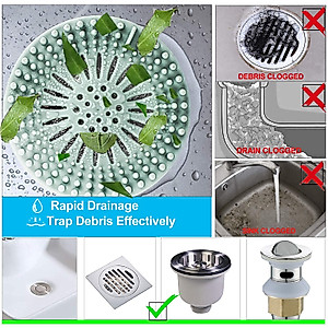 Drain Hair Catcher Shower Drain Hair Trap and Drain Hair Clog Hair Trap Remover Cleaning Tool Snake Shower Drain Protectors for Tub Bathtub Sewer Kitchen 5 Pack
