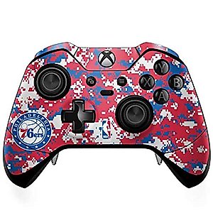 Skinit Decal Gaming Skin compatible with Xbox One Elite Controller - Officially Licensed NBA Philadelphia 76ers Red Digi Camo Design