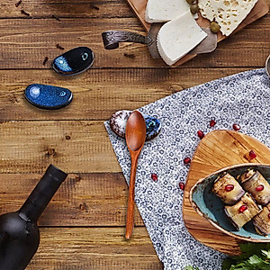 Ceramic Stable Spoon Rest 6PCS Heat Resistant Porcelain Spoon Utensil Holder Kitchen Counter Kitchen Dining Table Decor Dishwasher Safe Ceramic Coffee Spoon Rest