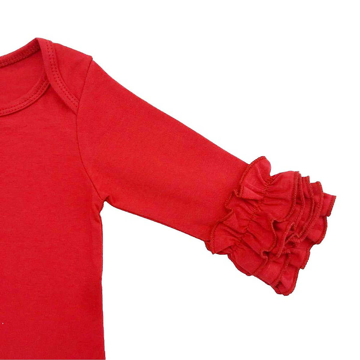 OwlFay Toddler Little Girls Baby 1st Valentine‘s Day Romper Icing Ruffle Bottoms Long Sleeve Jumpsuit Playwear Pants Floral Printed Romper Summer Fall Birthday Outfits Party Clothes Red 0-3 Months