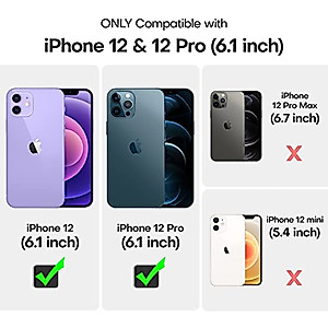 TOCOL [5 in 1 for iPhone 12, for iPhone 12 Pro Case, with 2 Pack Screen Protector + 2 Pack Camera Lens Protector, Silicone Shockproof Phone Case [Anti-Scratch] [Drop Protection], Midnight Green