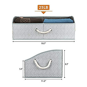 Kntiwiwo Closet Storage Bins Foldable Trapezoid Storage Baskets Fabric Storage Bins for Shelves,Organization with Handles, Gray, 4-Pack