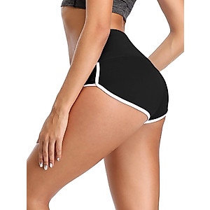 CADMUS Women's Workout Yoga Gym Shorts,1301,Black,Medium