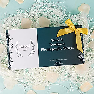 Twinkle Nest Baby Wrap. Set of 3 Newborn Photography Wraps. Baby Swaddle or Blanket for Newborn Photography Props. Waffle Knit Baby Wraps. Baby Photoshoot Props for Boy or Girl. Baby Registry Gift.