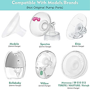 MompMuir 22mm Silicone Flange Inserts Compatible with Elvie Stride Lansinoh Medela for Spectra Insert Willow go TSRETE Momcozy S9 S12 Bellababy Maymom Pump Parts Reduce 24-25mm Elastic Nipple to 22mm