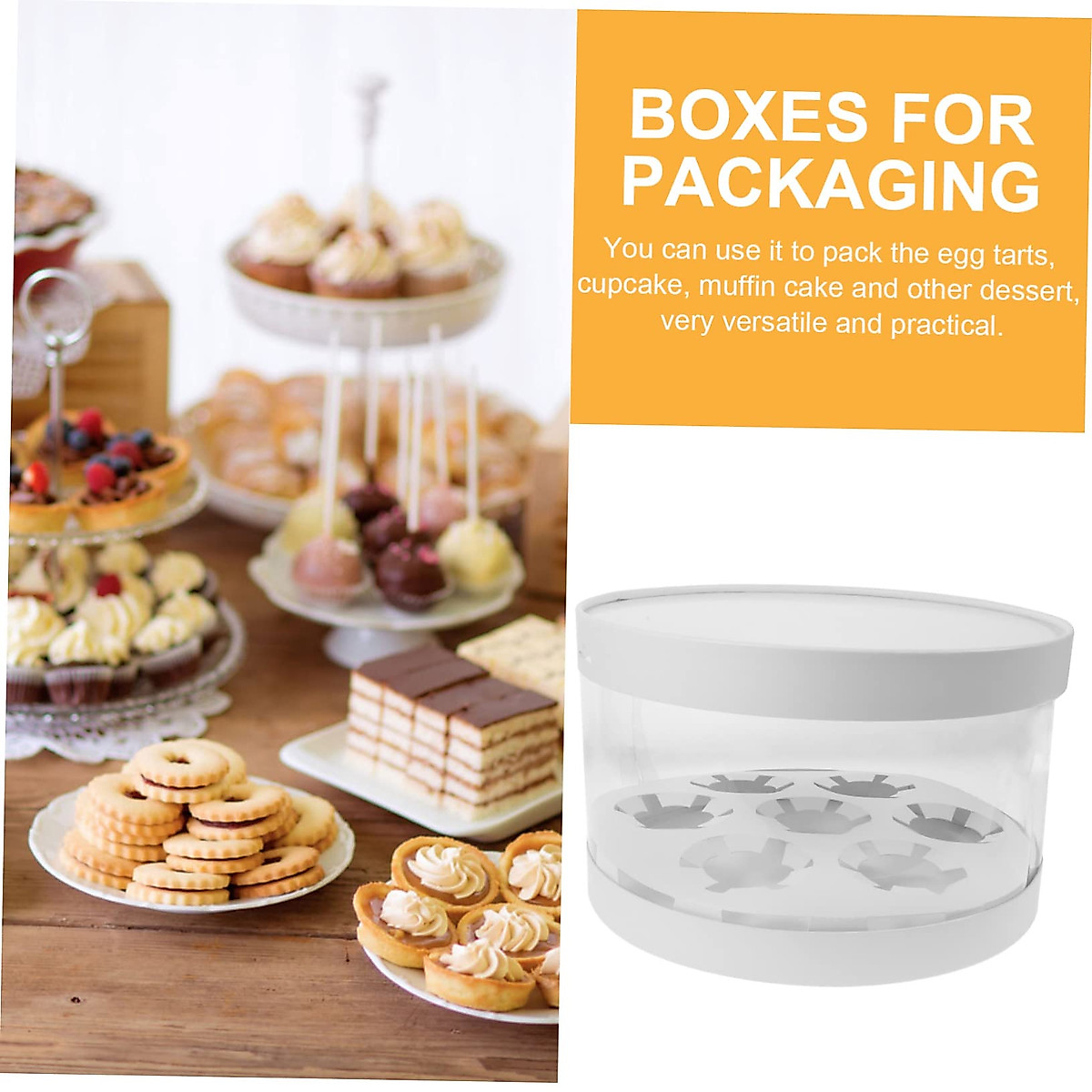 NOLITOY 2pcs Cake Box Muffin Cake Carrier Cupcake Storage Containers Cupcake Travel Container Muffin Cake Containers Cupcake Packaging Boxes Cupcake Transport Container Dessert Carrier