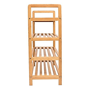 BirdRock Home Free Standing Bamboo Shoe Rack - 4 Tier - Wood - Closets and Entryway - Organizer - Fits 12 Pairs of Shoes