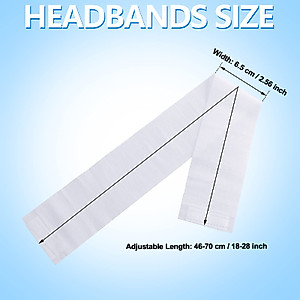 WILLBOND 200 Pieces Disposable Spa Facial Headbands Stretch Non Woven Facial Headband Skin Care Soft Hair Band with Convenient Closure for Women Salons, White