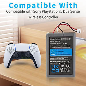 Pickle Power PS5 Controller Battery 2 Pack, 2650mAh LIP1708 Battery for Sony PS5 PlayStation 5 DualSense CFI-ZCT1W Wireless Controller