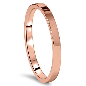 Gemini Flat Court Comt Fit Rose Gold Couple Titanium Wedding Ring 4mm US Size 8.25 Valentine's Day Gift