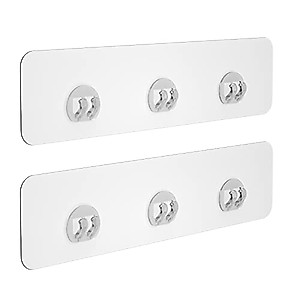 Comsmart Shower Caddy Adhesive Replacement, No Drilling Strong Stick 2 PCS Transparent Rectangle Shower Shelf Adhesive for Shower Caddy, Soap Holder, Bathroom Storage Shelves and Kitchen Racks