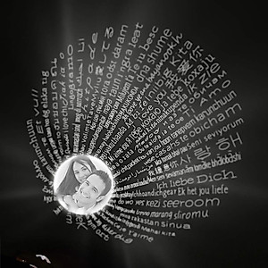 Custom Photo Projection Necklace Gift for Her - Sterling Silver Personalized Photo Picture Necklace Gift for Wife Mom Girlfriend - Love Necklace Anniversary Wedding Gift