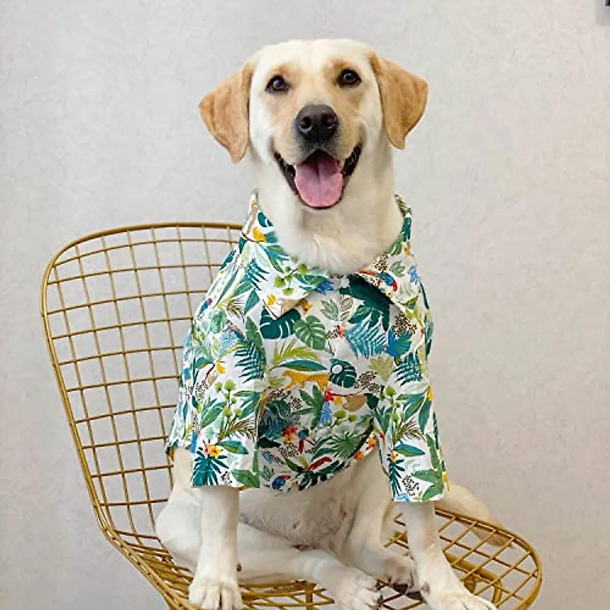 Harikaji Dog Hawaiian Shirt, Summer Pet Clothes Large Dog Cool Costume Beach T-Shirt for Medium Large Dog(White,6XL)