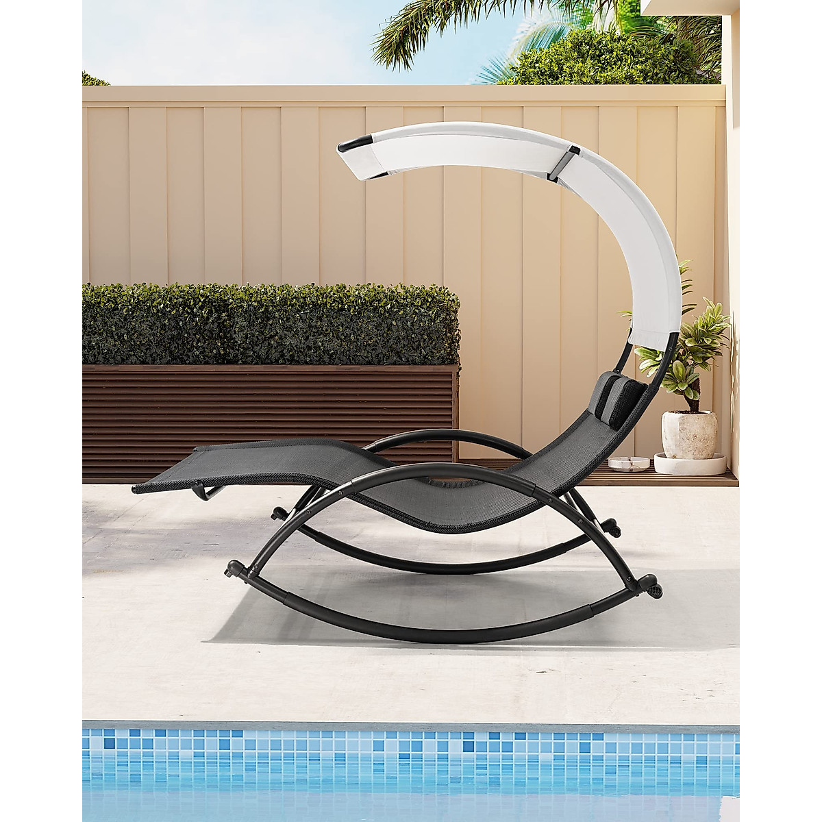Crestlive Products Outdoor Double Chaise Lounge, Patio Swing