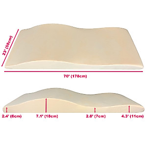 XOLLOZ | Curved Mattress (23 in) + Pillow | Curved Memory Foam Lash Bed Pillow With Neck And Back Support | Curvy High Density Massage Bed Topper with Soft Touch Short Plush and Egonomic Design