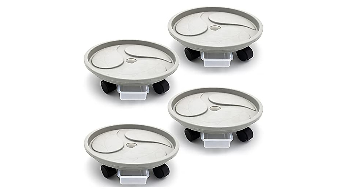 4 Pack 13" Plant Caddies with Wheels - Move Heavy Pots Easily
