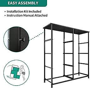 YITAHOME Dresser with 8 Drawers - Fabric Storage Tower, Organizer Unit for Bedroom, Hallway, Closets - Sturdy Steel Frame, Wooden Top & Easy Pull Fabric Bins, Charcoal Black Wood Grain