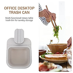 VOSAREA Automotive Garbage Cans Table Mount Trash Can Mini Desk Hanging Trash Bin Tiny Waste Bin Makeup Pad Garbage Holder for Coffee Vanity Table Kitchen Grey Car Trash Cans