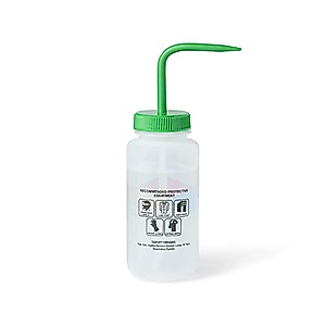 United Scientific™ UniSafe™ Laboratory Grade Wide Mouth LDPE Vented Wash Bottle, Methanol, 500mL (16oz), 4-Color, Pack of 6