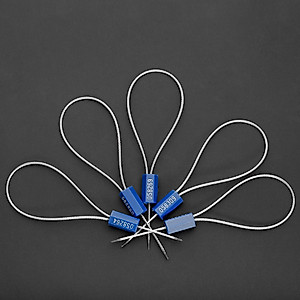 STYLIGHT - 500 Cable Seals Security Seals Anti-Tamper Wire Seals Steel Pull Tight Truck Seals Wire Seal Trailer Seals Metal Container Seals Shipping Seals Numbered Sequentially (500, Blue)