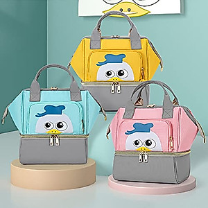 HomDSim Breastmilk Bottles Cooler Bag with Ice Pack,Breast Pump Bag Backpack with Cooler Compartment,Fits 6 Bottles Up to 9 Ounces,Double Layer Breast Pump Carrying Bag for Nursing Moms