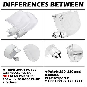 Funmit 360 380 Replacement for Polaris Pool Cleaner Parts, All Purpose Filter Bags - 2 Pack Zipper Filter Bags