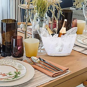 Yesland Ice Bucket Frosted Plastic 3.5 Liter Storage Tub - Perfect for Wine, Champagne or Beer Bottles