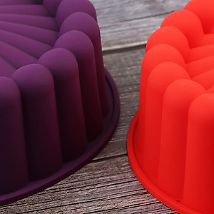 AILEHOPY 8 Inch Silicone Charlotte Cake Pan -Set of 2- Round Baking Molds for Cheese Cake,Chocolate Cake, Rainbow Cakes, Strawberry Shortcake, Brownie Tart Pie