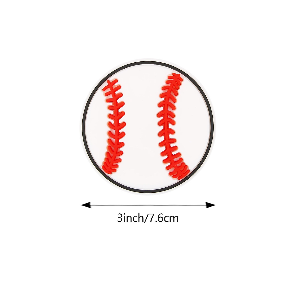 Vagocom White Baseball Charm Inserts Accessory for Bogg Bag and Simply Southern Tote,Sports Decorative Accessories for Customizing Your Bag