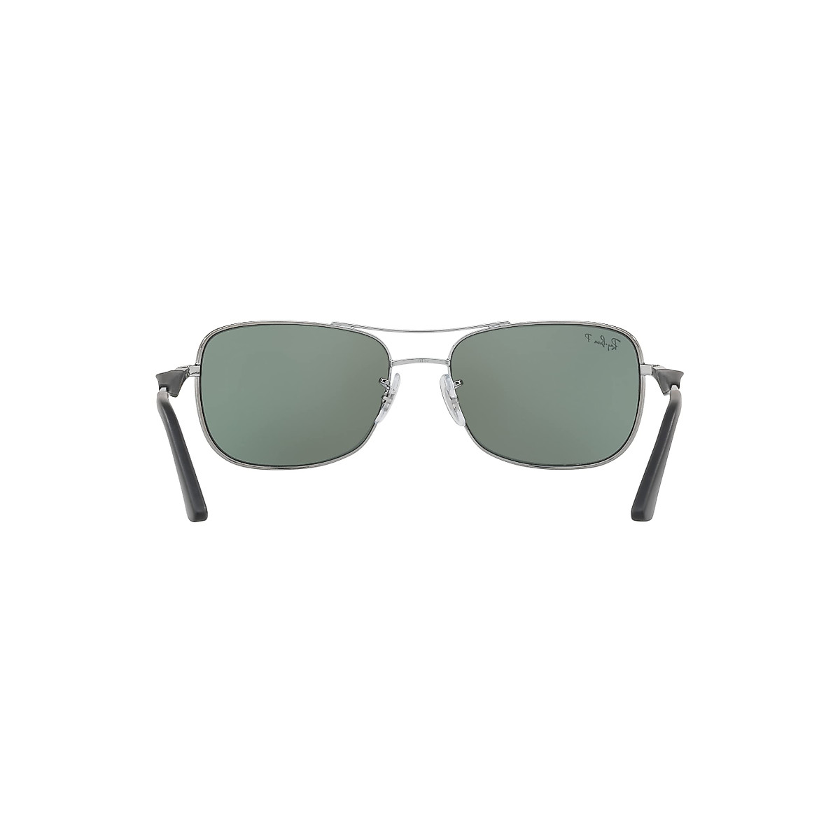 Ray-Ban Men's Rb3515 Square Sunglasses, Gunmetal/Polarized Green Mirrored Silver, 61 mm