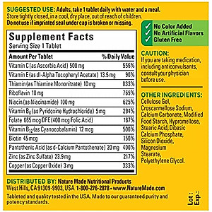 Nature Made Stress B Complex with Vitamin C and Zinc, Dietary Supplement for Immune Support, 75 Tablets, 75 Day Supply