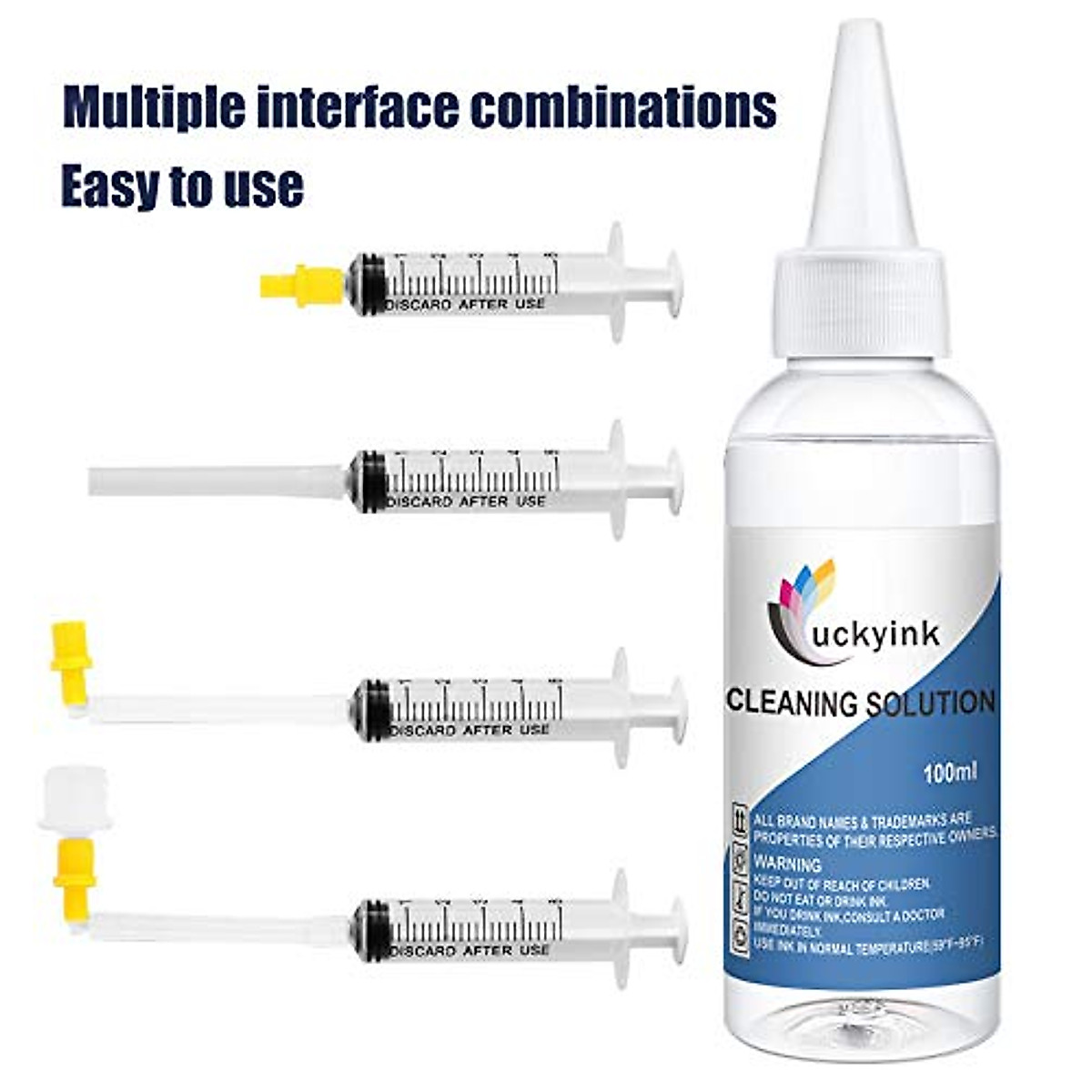 Luckyink Printhead Cleaning Kit for HP Epson Canon Brother 8600 8610 8620 7612 6600 6700 WF-3640 WF-3540 ET-2750 XP-310 XP-440 XP-430 XP-420 XP-410 Printer Nozzle Cleaner