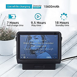 Battery Base for Show8 1st & 2nd Gen, Portable Show8 2nd Charger, Xiaodu Smarts Speaker Battery Stand 15600mAh, 9.5 Hours Work Time Protector with Handle，Black…