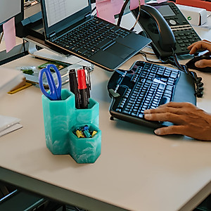 SZYRL Toothbrush Holder for Bathrooms Toothpaste Holders Stand Bathroom Organizer for Toothbrush Makeup Brushes Holder Resin of Marble Pattern